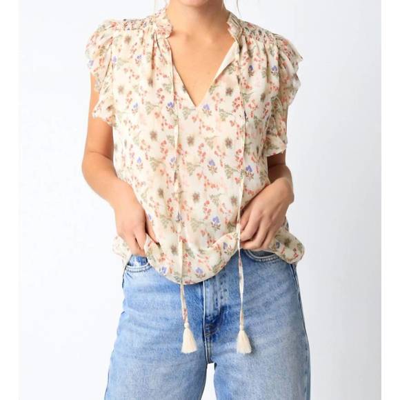 Olivaceous | Tops | New Olivaceous Lania Floral Top In Cream | Poshmark